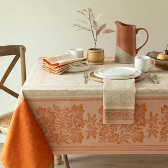 Benson Mills Harvest Gathering Tischdecke aus schwerem Jacquard-Stoff, Dekoration f&uuml;r Herbst, Ernte und Erntedankfest, goldfarbener Rost, 152,4 x 264,2 cm, rechtec