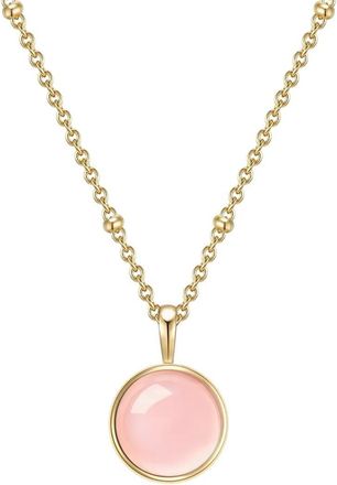 Glanzst&uuml;cke M&uuml;nchen Halskette - Sterling Silber Halskette Rosenquarz - Gr. unisize - in Gold - f&uuml;r Damen