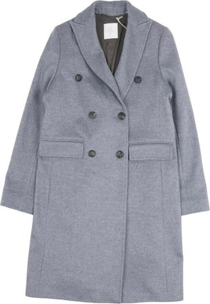 Eleventy Femme, Manteaux, Bleu, Taille: 36 FR Double-Breasted Manteaux