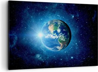 Arttor Bilder auf Leinwand 100x70cm Leinwandbild Erde Universum Sterne Galaxie Gro&szlig; Wanddeko Bild Schlafzimmer K&uuml;che Deko Wandbilder Dekoration Wohnzimmer Wa
