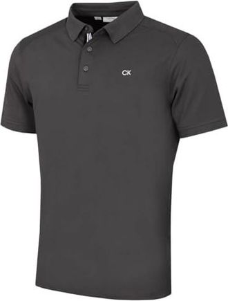 Calvin Klein Hommes Campus 3 Bouton léger côtelée col Polo - Charbon Sport - XXL