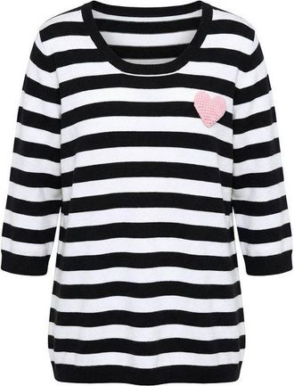 Miamoda Strickpullover Strickshirt Komfort Fit Ringel