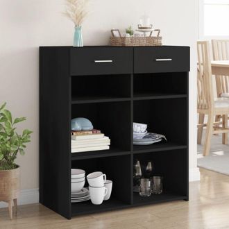 vidaXL Sideboard Schwarz 80x42,5x93 cm Holzwerkstoff - Vidaxl