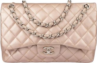 Chanel Crossbody Bags - Chanel Quilted Lambskin Jumbo Double Flap Crossbod - Gr. unisize - in Orange - f&uuml;r Damen