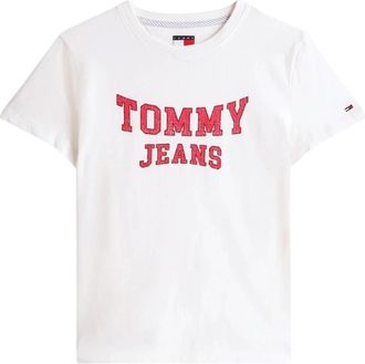 Tommy Jeans Femme, Tops, Blanc, Taille: 38 FR Varsity Tee pour Femmes