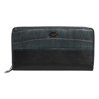 Dolce & Gabbana Homme, Accessoires, Noir, Taille: ONE Size Portefeuille Continental Homme en Cuir Exotique