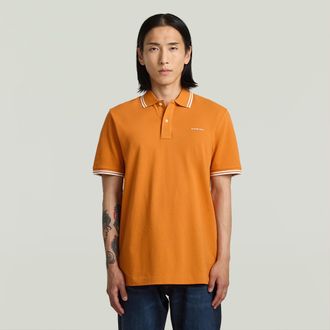 G-Star Chest Logo Striped Poloshirt - Orange - Herren