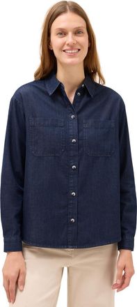 Cecil Damen 3412022 Denim Look Baumwollhemdbluse, mid Blue wash, X-Large