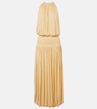 Toteme Robe longue en jersey &agrave; fronces