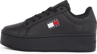 Tommy Jeans Damen Tjw Flatform Essen0en02518 Cupsole Sneaker, Schwarz, 37 EU