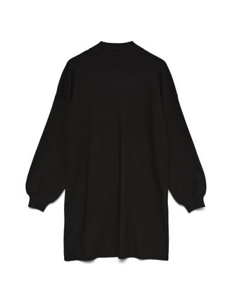 Vero Moda Damen VMNANCY LS Funnelneck Dress NOOS Kleid, Black, XS