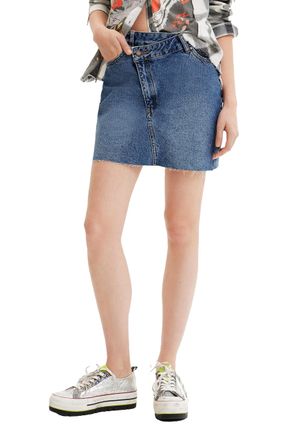 Desigual Womens FAL_Tatum 5053 Skirt, Blue, XL