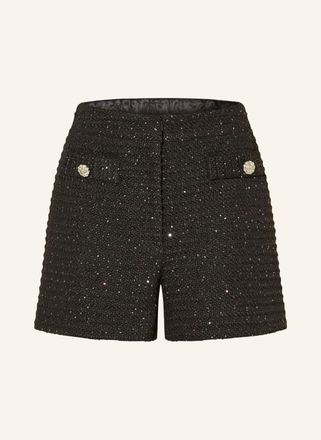 Rich & Royal Boucl&eacute;-Shorts Mit Pailletten schwarz