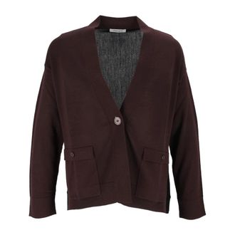KANGRA Giacca tasche color block arrotondato - - Knitwear - Damen - Braun - L