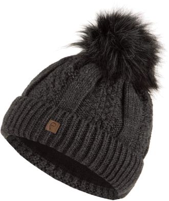 Faera Winterm&uuml;tze M&uuml;tze Damen warm gef&uuml;ttert Kunstfell Bommelm&uuml;tze Zopf-Strickmuster Fleecefutter Bommel Winter Herbst Strickm&uuml;tze Beanie M&auml;dchen 61, Farbe: