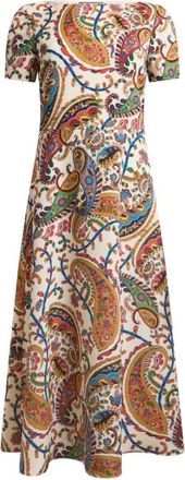 Etro Femme, Robes, Multicolore, Taille: 42 FR Robe Midi Imprim&eacute;e