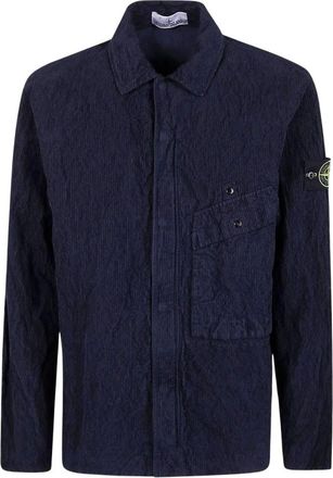 Stone Island Homme, Vestes, Bleu, Taille: M Corduroy Shirt Jacket