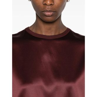 Brunello Cucinelli Silk Satin T-Shirt - Red