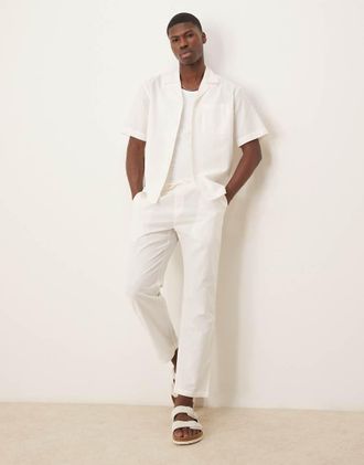 Asos Pantalon de plage densemble en lin mélangé - Blanc cassé