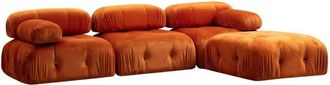 Les Tendances Canapé dangle modulable velours Bubble-Couleur Orange brûlé