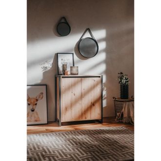 Red Living home24 Kommode Denville 80 cm 80 x 88 x 40cm Braun/Eiche Artisan Dekor