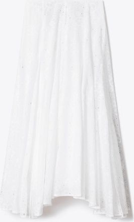 Tory Burch Damen Baumwollrock mit Lochstickerei
