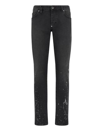 Philipp Plein Super Straight Cut Jeans Paint