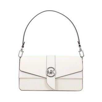 Michael Kors Wei&szlig;e Lederhandtasche mit Drehverschluss - - Bags - Damen - Wei&szlig; - ONE SIZE
