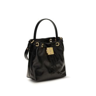 Balmain Womens Black Calf Leather Bos Taurus Backet Bag