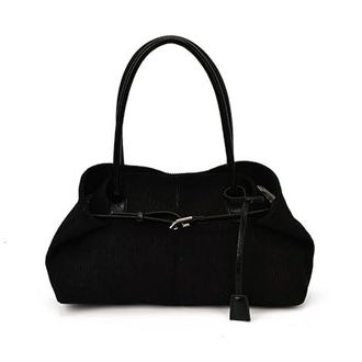 Generic Sac fourre-tout en velours c&ocirc;tel&eacute;, ceinture, sous les bras, pour femmes, au quotidien (noir)