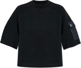 Moose Knuckles Femme, Tops, Noir, Taille: 40 FR T-shirt avec poche sur la manche