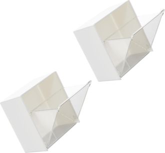 PartyKindom 2 Stück Wand Aufbewahrungsbox Kunststoff mit Klappdeckel Kleinteilehalter für Wohnzimmer und Badezimmer Werkzeug Organizer zur Schreibtisch Ordnung