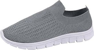 Generic Baskets Femme Chaussures de Sport Slip-on en Mesh Tricot&eacute;e Respirant L&eacute;g&egrave;res sans Lacets Chaussures de Course Semelle Souple Marche Fitness Sneakers C