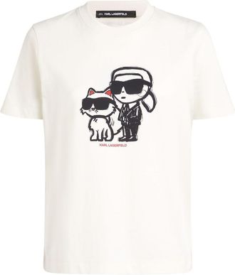 Karl Lagerfeld Ikon Sketch Duo T-Shirt - Wei&szlig;