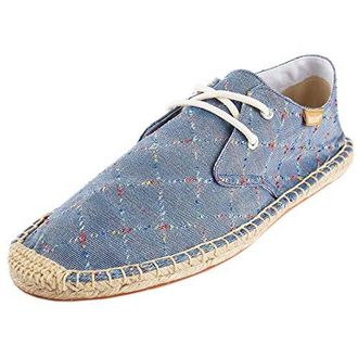 Alexis Leroy la Grille Espadrilles Plat Décontractée Plat Loafers Chaussures pour Homme avec des Lacets Bleu 45 EU
