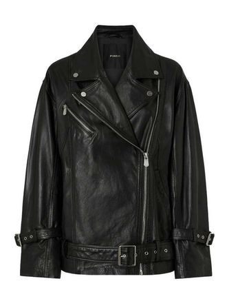 Pinko Blouson En Cuir - Noir