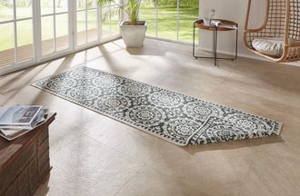 Northrugs In- und Outdoor Teppich Jardin 80x250cm - Wendeteppich Wetterfest Orientalisches Vintage Design L&auml;ufer f&uuml;r Balkon Terrasse Garten Wintergarten Wohnzim