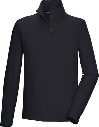 Killtec Herren Funktionsshirt/Fleeceshirt mit Stehkragen und Reißverschluss KSW 71 MN FLX SHRT, schwarz blau, M, 43465-000