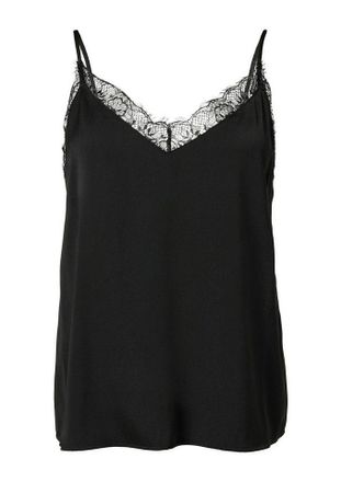 Comma Blusentop Bluse Satin-Top mit Spitze und verstellbaren Tr&auml;gern