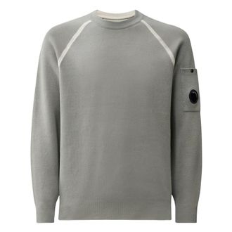 C.P. Company Strickpullover mit Rundhalsausschnitt aus doppeltem Baumwoll-Chenille - - Knitwear - Herren - Grau - L