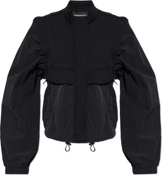 Emporio Armani Femme, Vestes, Noir, Taille: 36 FR Veste en m&eacute;lange de mati&egrave;res