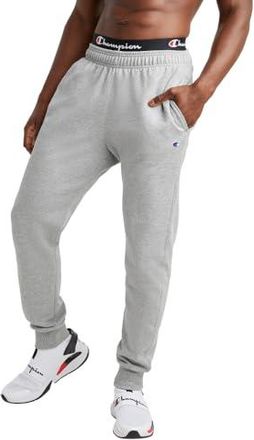 Champion Jogging en Polaire, Pantalon de Sport en Coton pour Homme, 78,7 à 91,4 cm Taille Grande survêtement, Logo Oxford Gris C Patch, L (Haut)