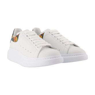 Alexander McQueen Mens Oversized Sneakers - Alexander Mcqueen Leather White Calfskin Shoes