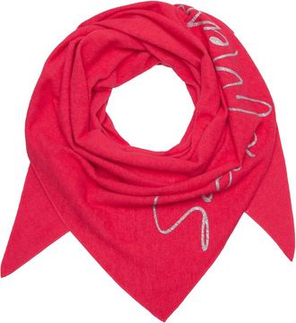 soccx Dreieckstuch aus Flauschstrick mit Glitter Print