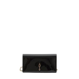 Christian Louboutin Femme, Sacs, Noir, Taille: ONE Size Pochette en cuir verni avec fermoir signature