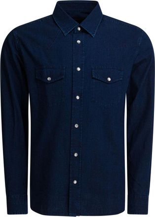 Tom Ford Homme, Chemises, Bleu, Taille: 3XS Western Denim Shirt