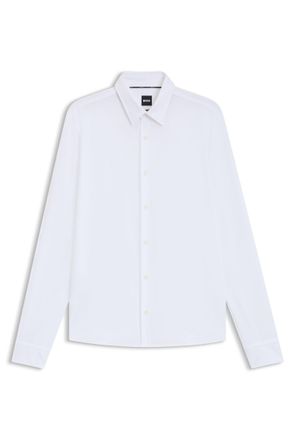 BOSS Herren P-ROAN-C1-233 Slim-Fit Hemd aus funktionalem Stretch-Gewebe mit Struktur Wei&szlig; XL