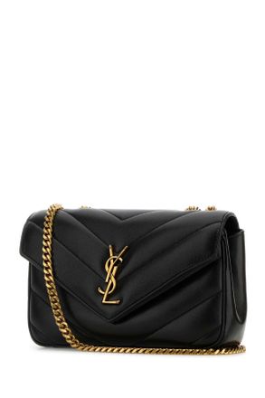 Saint Laurent Womens Black Leather Small Loulou Shoulder Bag Nero Borse A Tracolla
