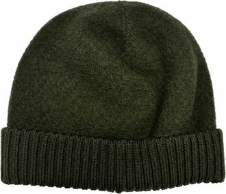 C.P. Company 21CMAC280A110513A Virgin Wool Ribbed Beanie - Green