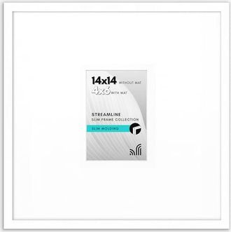 Americanflat Bilderrahmen 36 x 36 cm mit poliertem Plexiglas, für Fotos in 10 x 15 cm mit Passepartout oder 36 x 36 cm ohne Passepartout, Streamline, schmaler quad